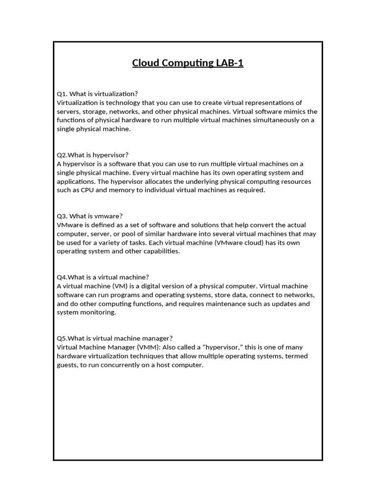 Cloud Computing LAB 1 | PDF