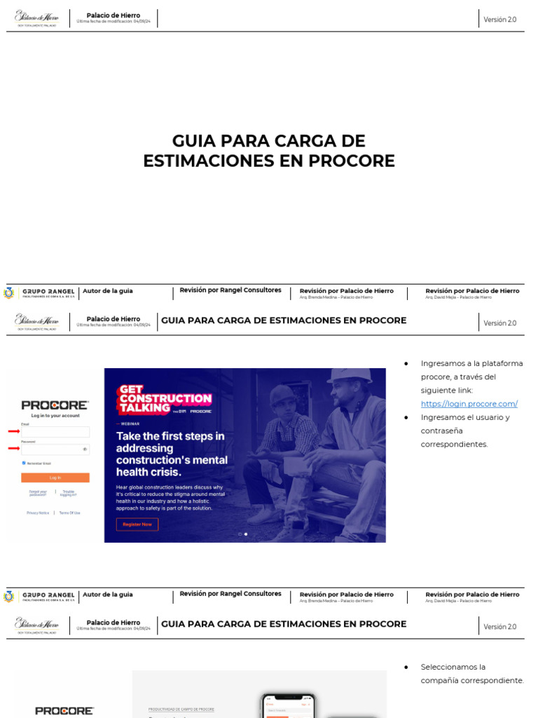 240911-Guia para Carga de Estimaciones en Procore | PDF | Software | Informática