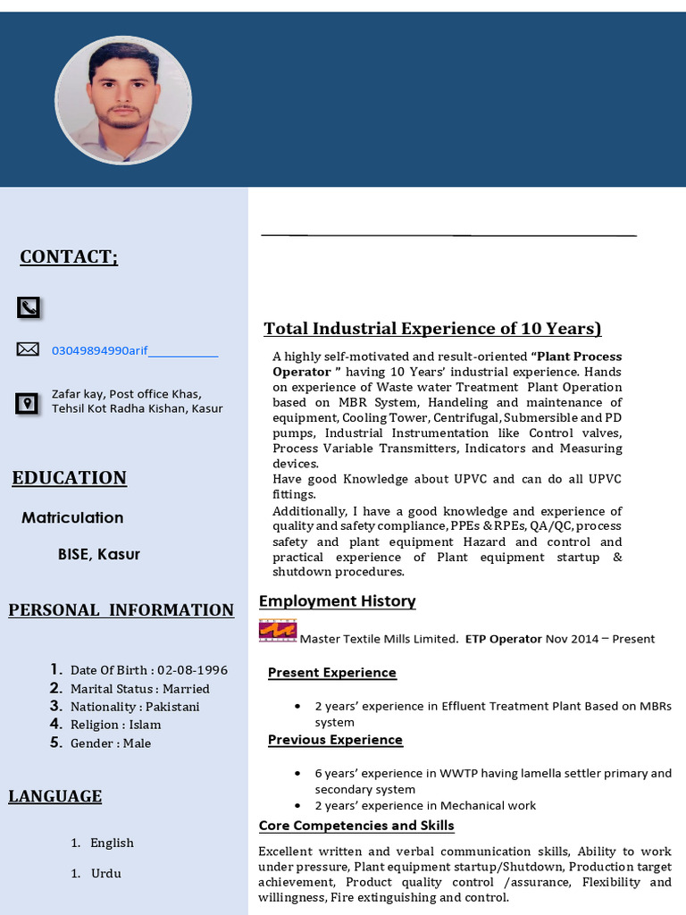 Muhammad Arif CV | PDF