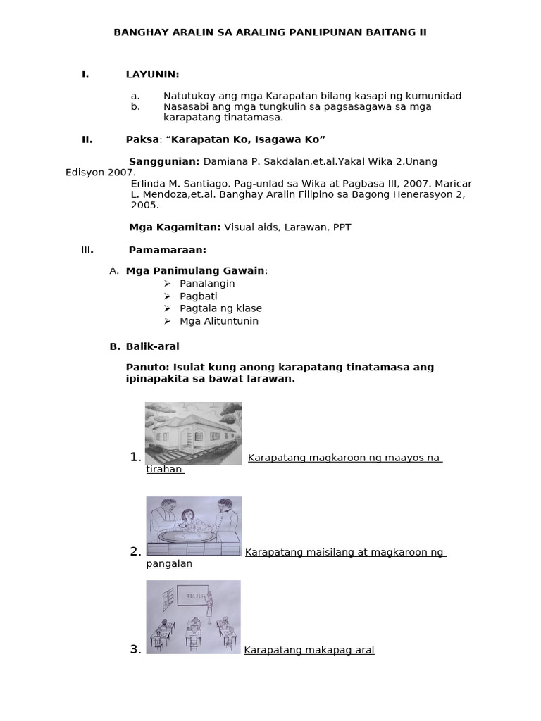 Lesson Plan For Aral Pan 2 | PDF