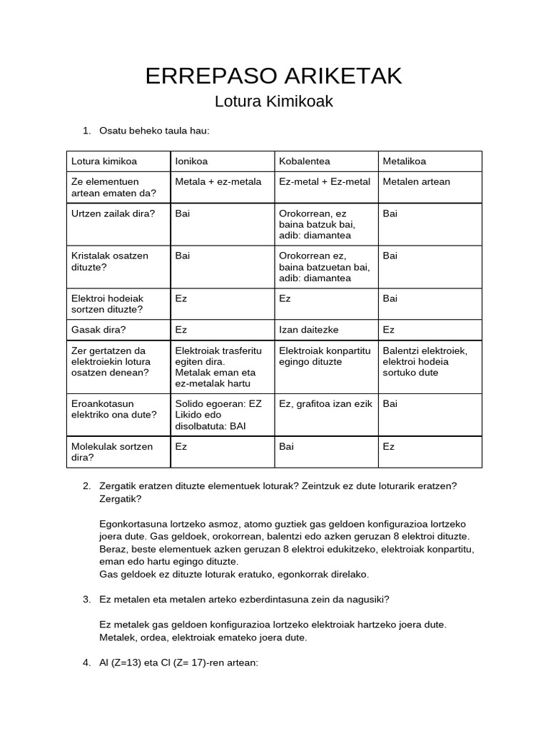 ERREPASO ARIKETAK Zuzenduta 3 | PDF