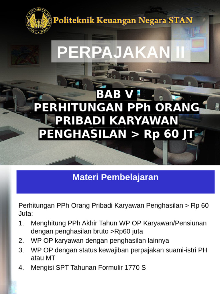 Pertemuan 5_Perhitungan PPh OP Karyawan 60 Jt 2021 | PDF