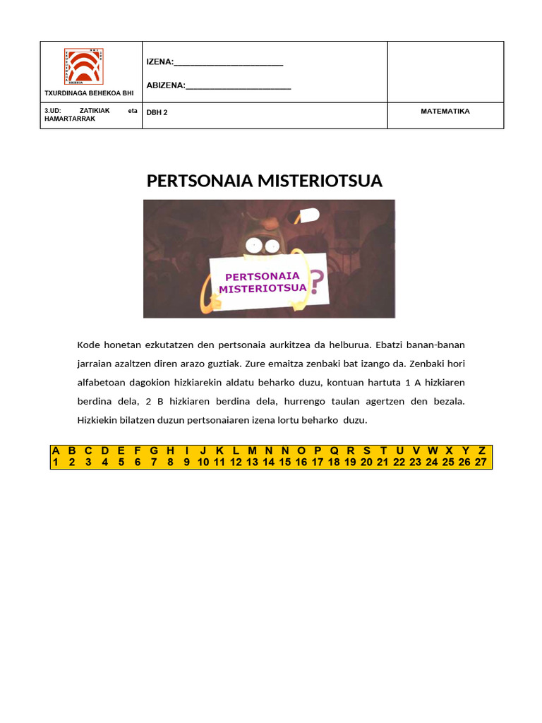 DBH 2 - 4.gaia - Pertsonaia Misteriotsua | PDF