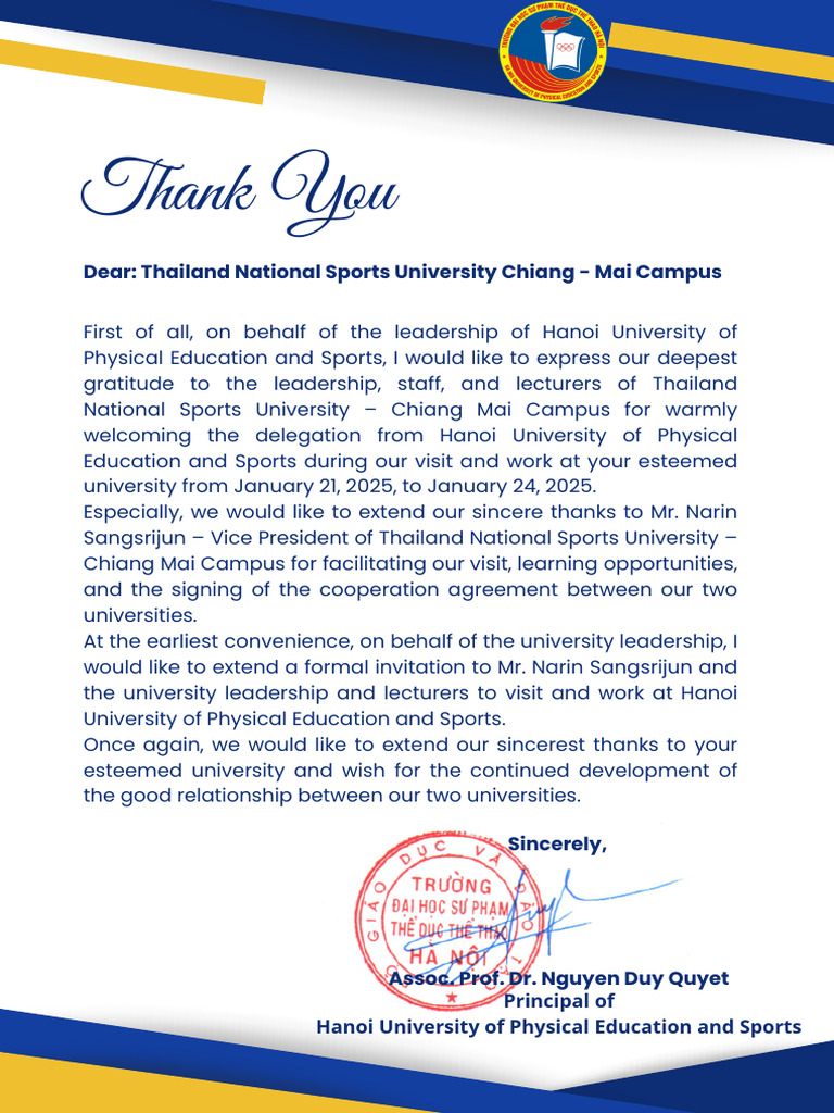 Thank You Letter | PDF