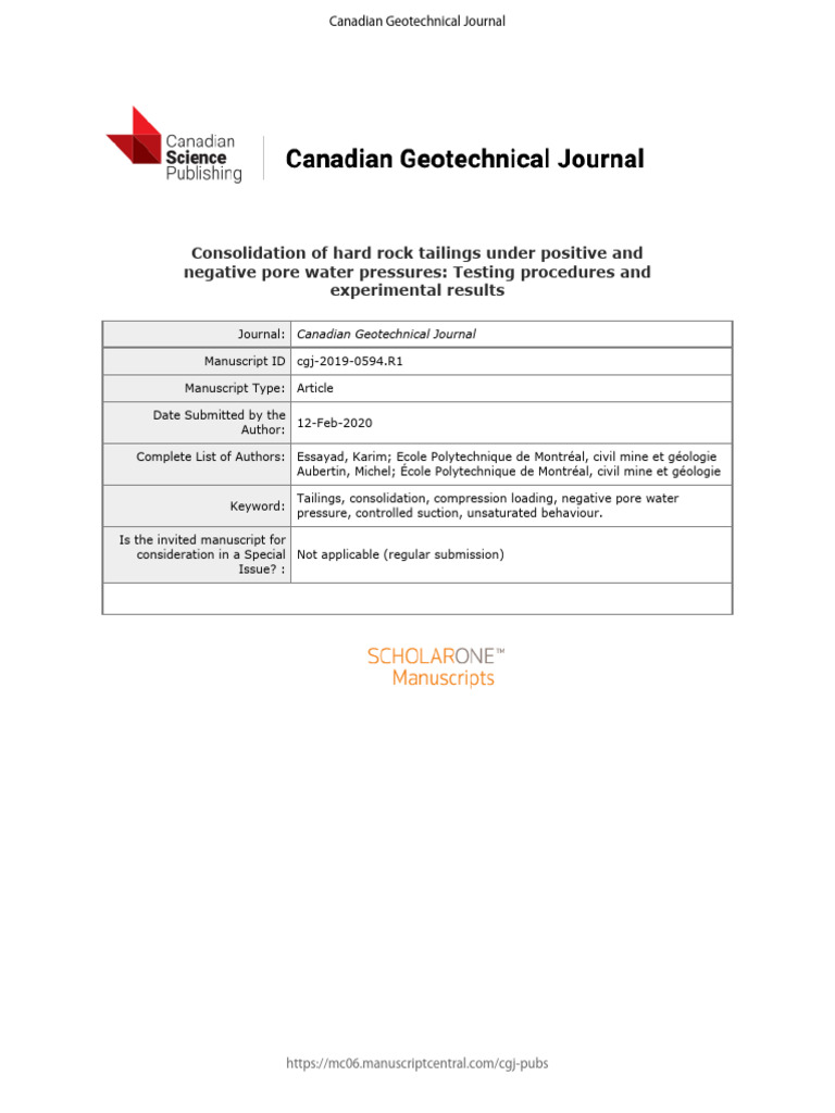 cgj-2019-0594 | PDF | Pressure | Earth Sciences