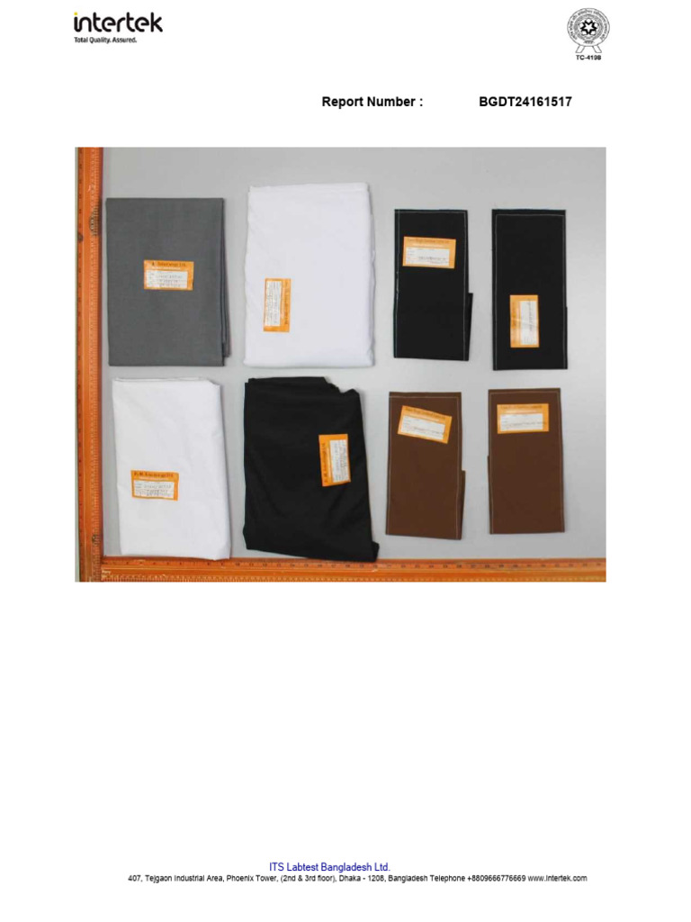 Test Report-VF ASIA (Debonair LTD) - Year 2024 | PDF | Amine | Textiles