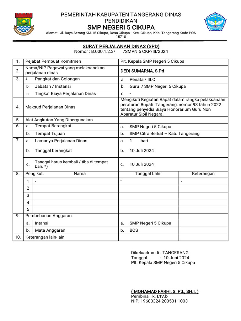 SPPD Dedi Sumarna | PDF