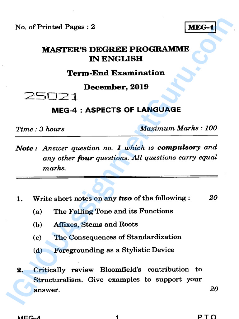 Dec - 2019 MEG-4 | PDF