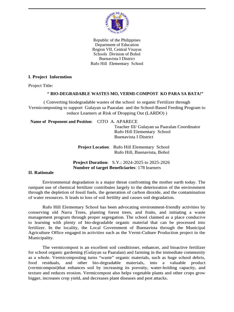 Rufo Hill ES Buena1 IGP - Proposal | PDF | Compost | Agriculture