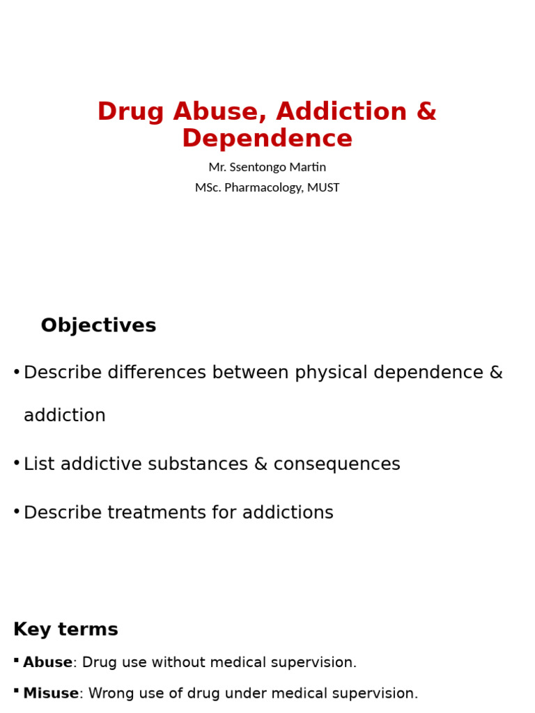 Drug Abuse, Addiction & Dependence | PDF | Stimulant | Benzodiazepine