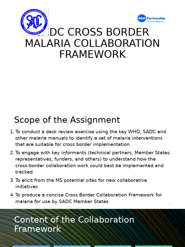 Final - SADC MALARIA COLLABORATION FRAMEWORK | PDF | Malaria | Capacity ...