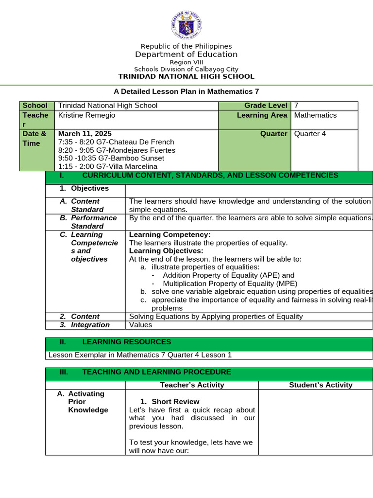 Properties of Equality in Algebra | PDF | Equations | Justice
