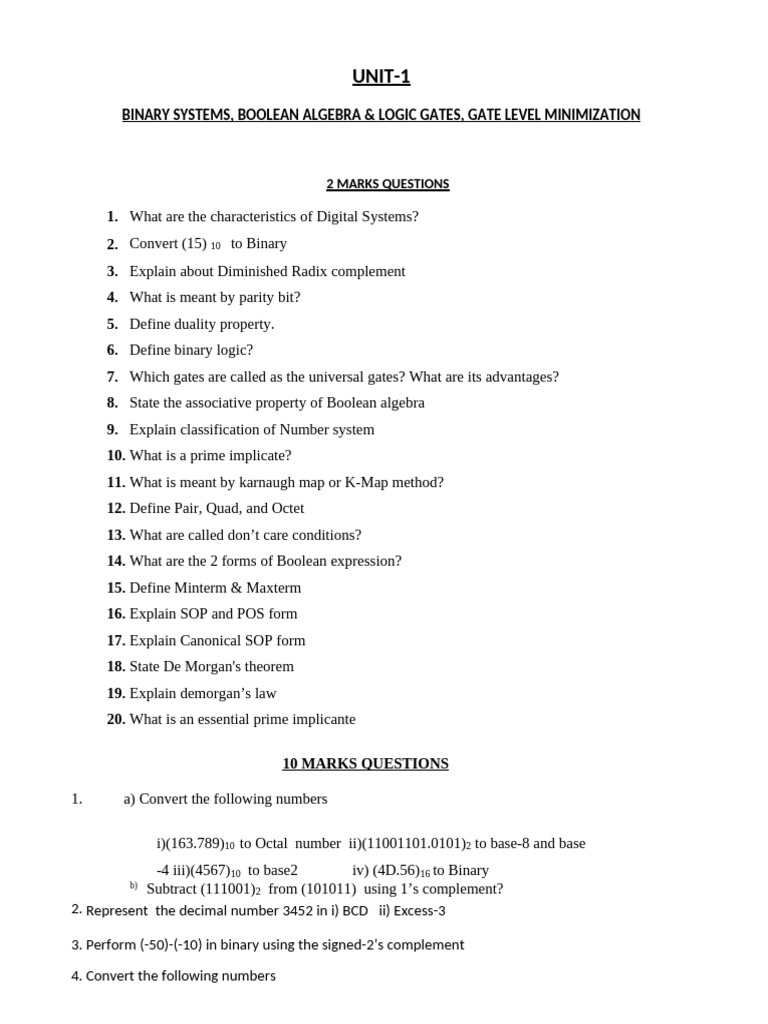 Dcd Unit Wise Important Questions | PDF | Electronic Engineering | Electrical Circuits