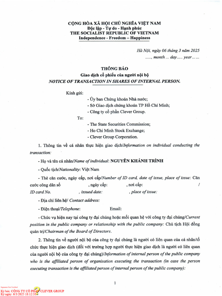 20250307_20250306 - ADG - TB GDCP cua nguoi noi bo_Nguyen Khanh Trinh | PDF