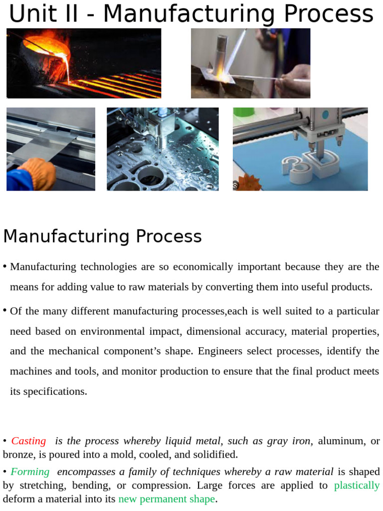 Overview of Manufacturing Processes | PDF | Welding | Construction