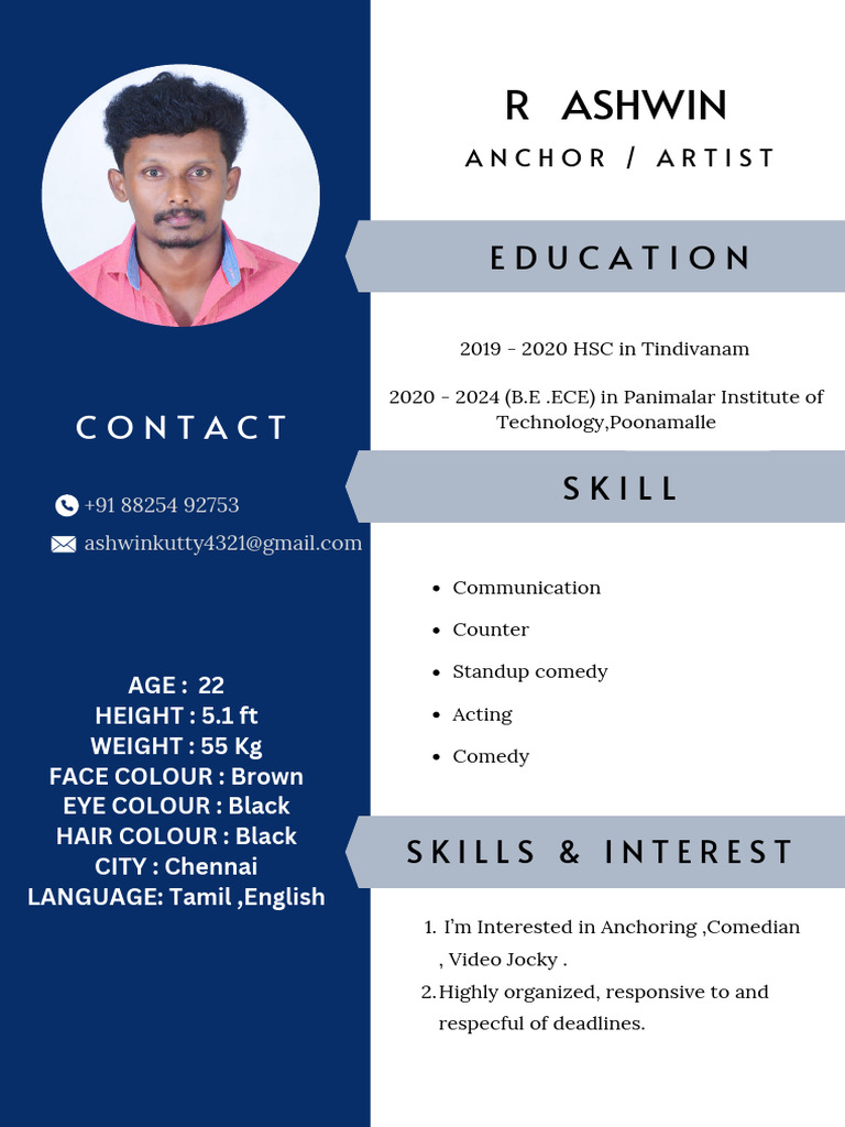 R. Ashwin: Stand-Up Comedian Profile | PDF