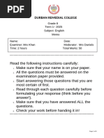 Grade 8 Natural Sciences Test March 2024 | PDF | Food Web | Ecosystem