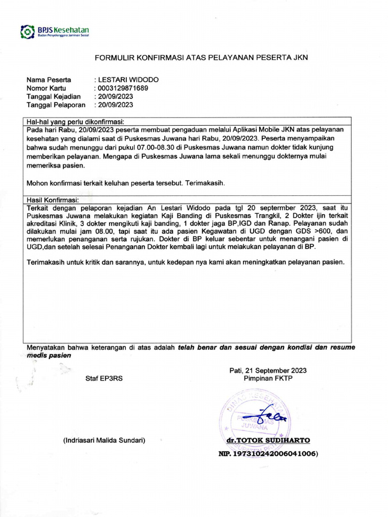 Komplain BPJS2023 | PDF