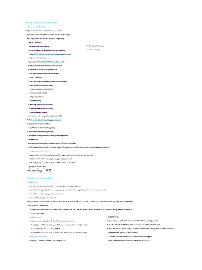 IGCSE Unit 7_ sleep and dreaming | PDF | Sleep | Circadian Rhythm