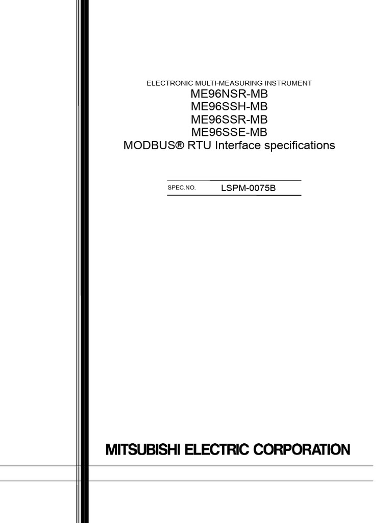 ME96 - Programming Manual (Modbus) LSPM-0075-B (10.13) | PDF | Electrical Engineering | Computer ...
