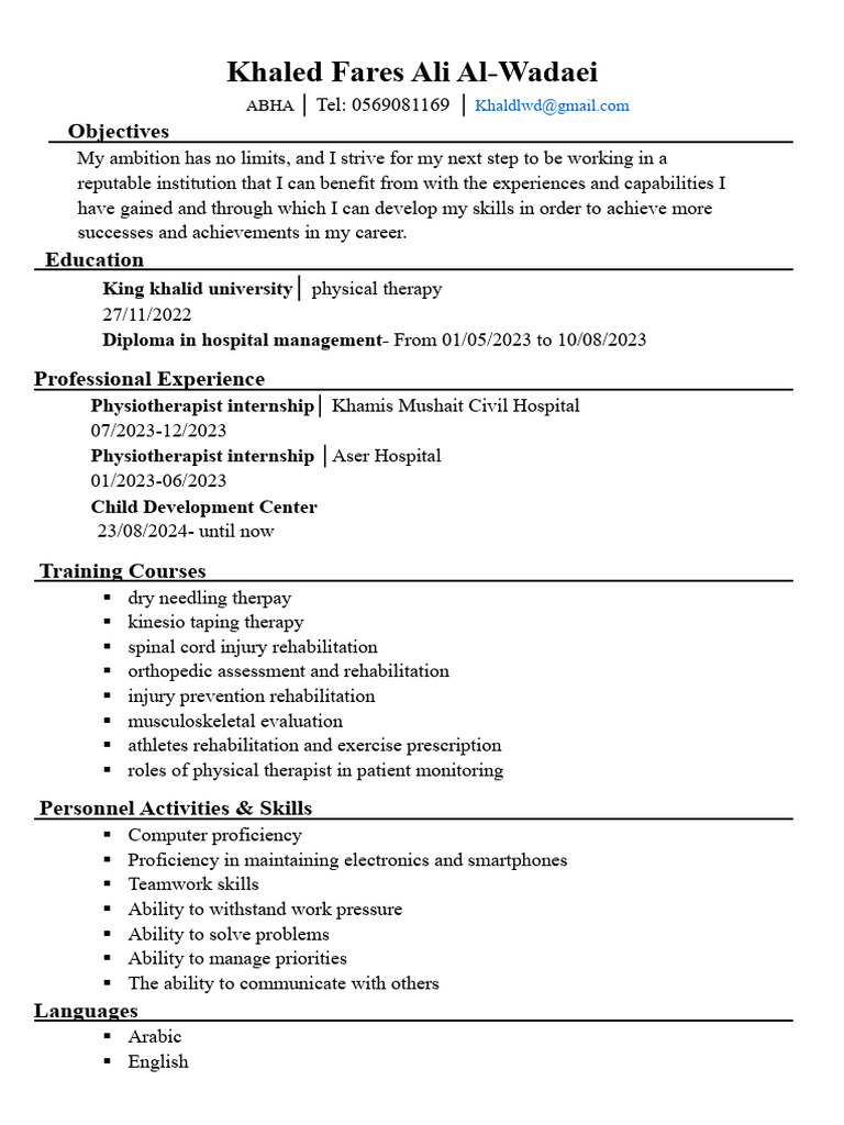 Khaled Fares Ali Al-Wadaei | PDF