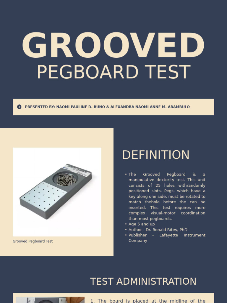 Grooved Pegboard Test Overview | PDF | Procedural Knowledge | Methodology