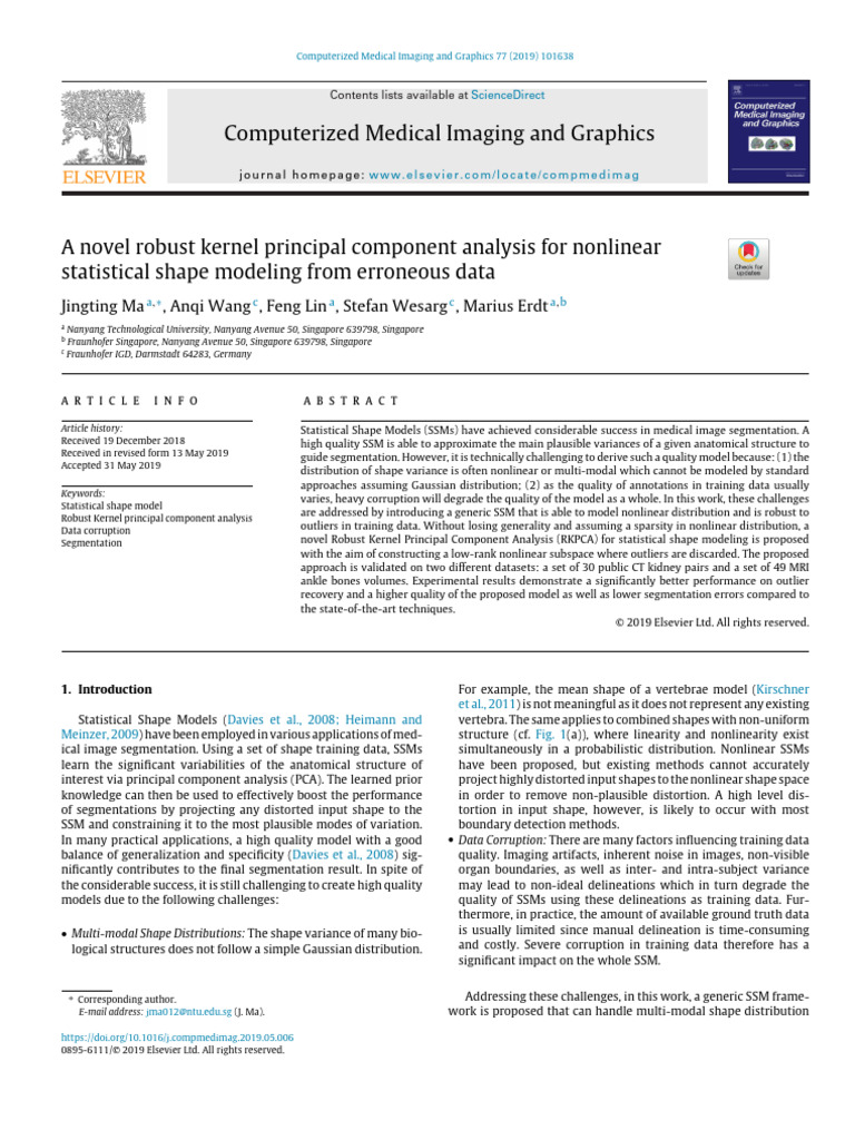 Ma Et Al_2019_A Novel Robust Kernel Principal Component Analysis for Nonlinear Statistical | PDF ...