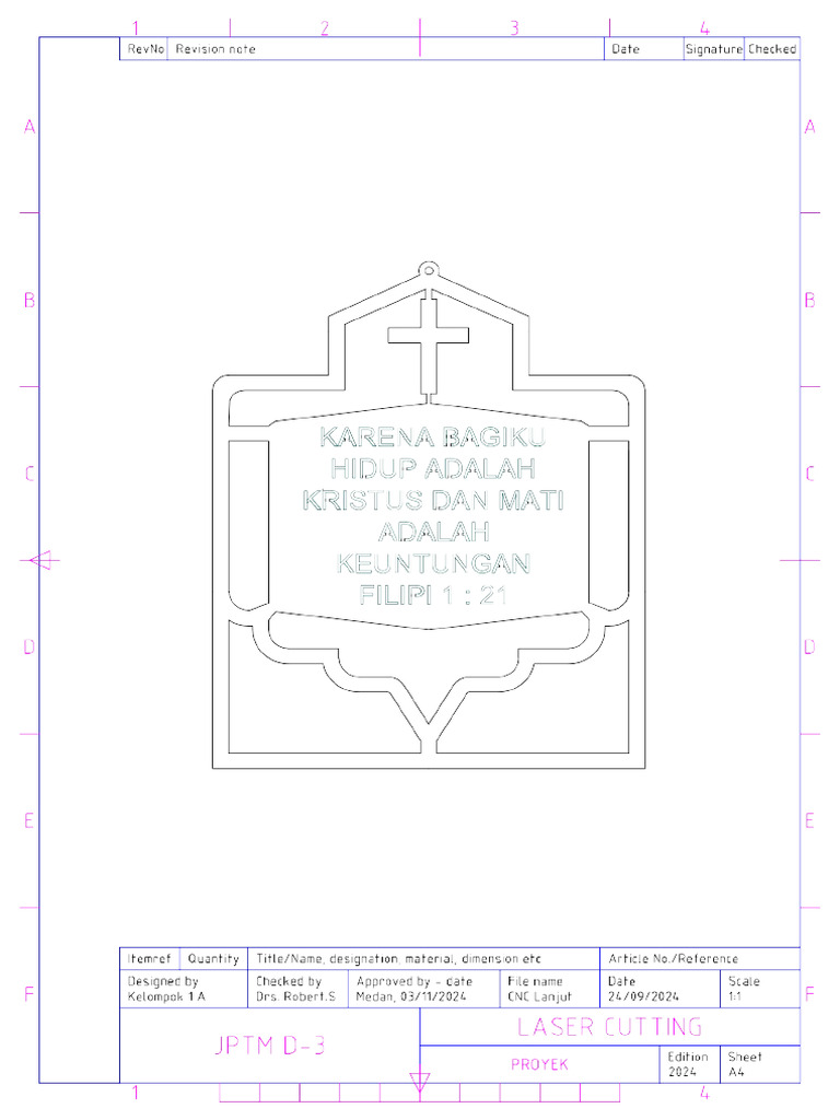 Projek Laser Cutting-Layout1 | PDF