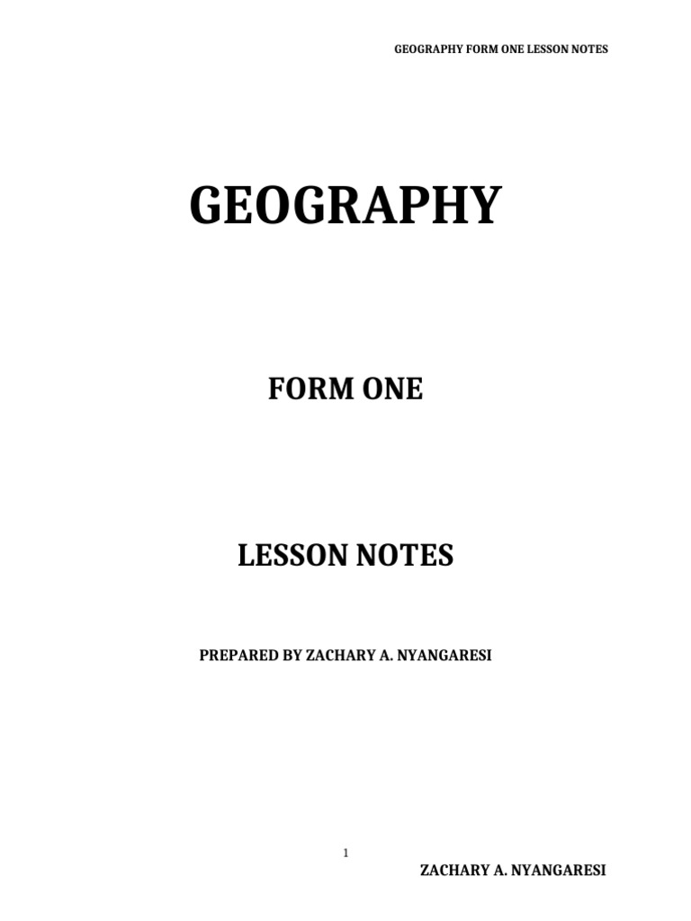 Form One Geography Lesson Notes | PDF | Atmosphere Of Earth | Humidity