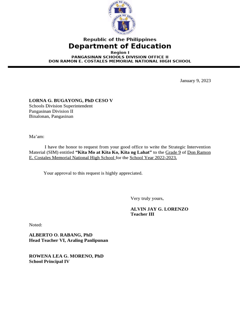 3. SIM_LETTER TO SDS | PDF