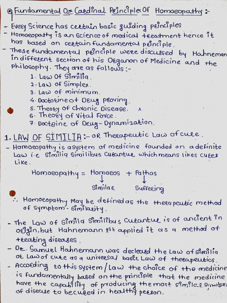 Cardinal Principle of Homoeopathy | PDF