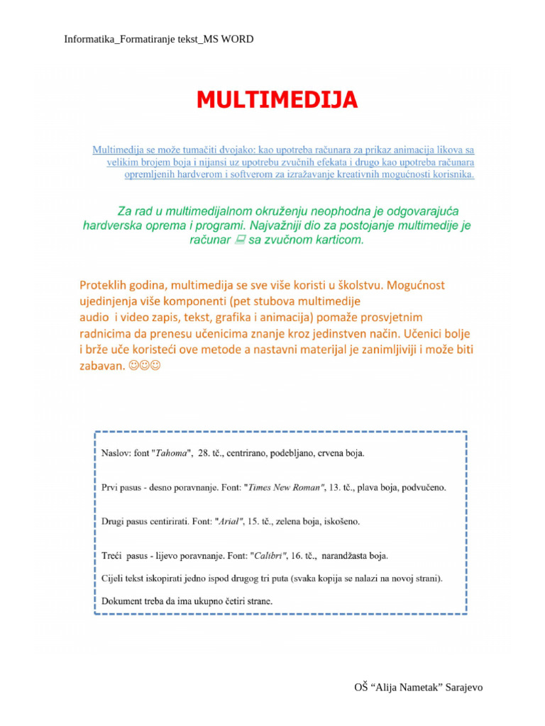 Vježba 14 - MS Word - Formatiranje Teksta - IV | PDF