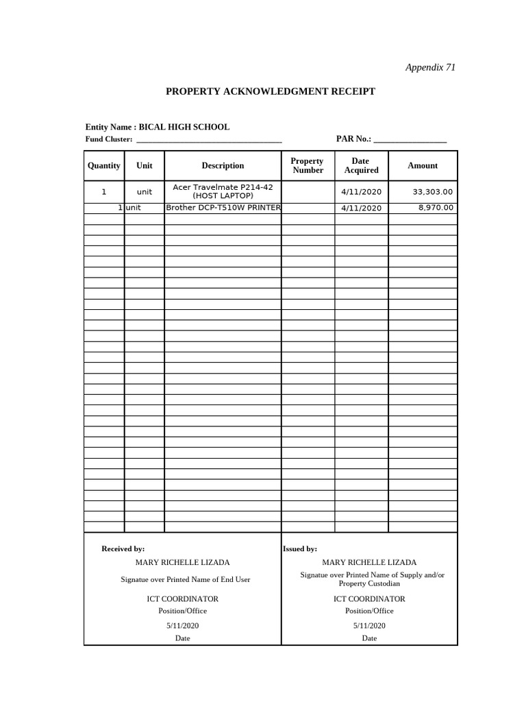Appendix 71 PAR | PDF | Computing