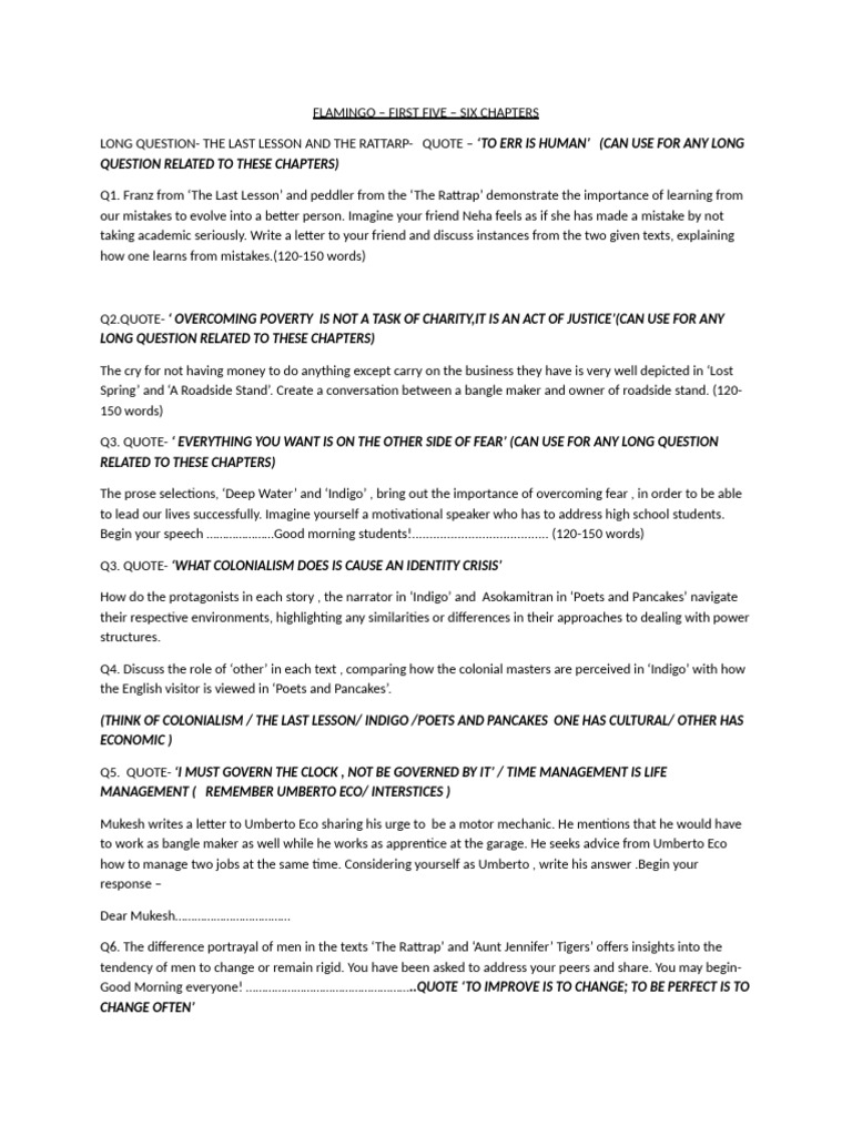 Flamingo - First Five Chapters | PDF