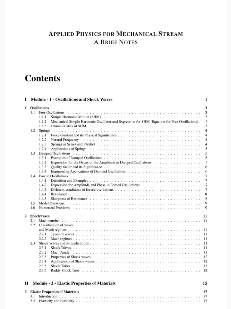 Applied Physics For ME Stream | PDF
