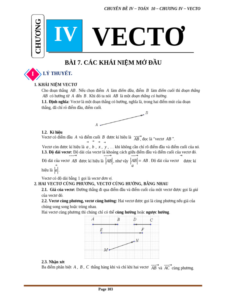 Khái niệm Vecto | PDF