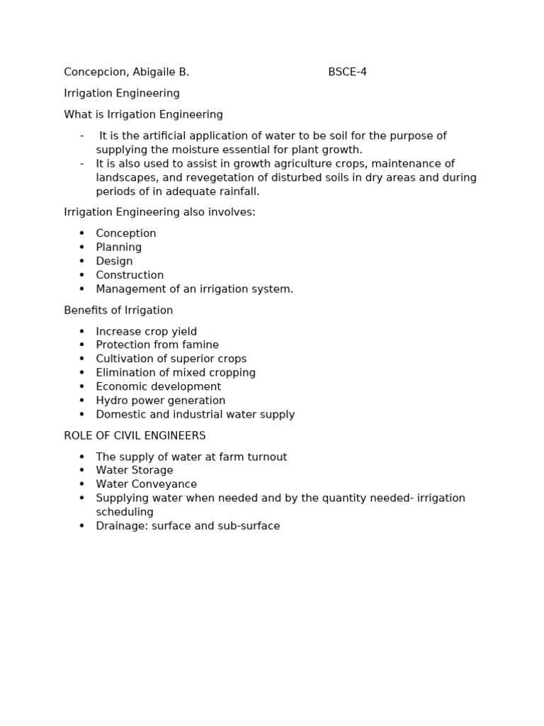 Irrigation Engineering | PDF
