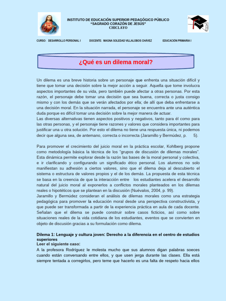 ANEXO No 5 Dilema Moral 1 | PDF | Moralidad | Maestros