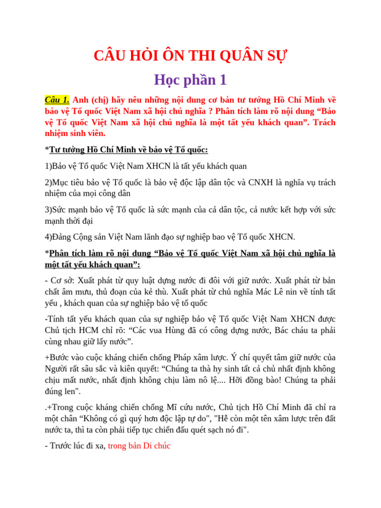 ÔN TẬP HP1 1 | PDF