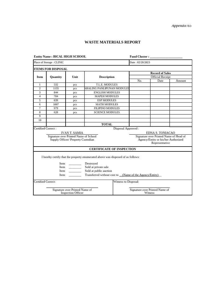 WMR Waste Material Report | PDF | Waste | Pollution