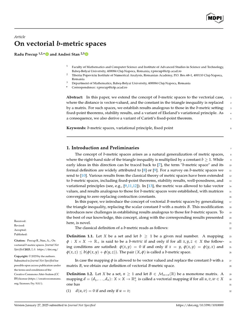 B Metric | PDF | Matrix (Mathematics) | Inequality (Mathematics)