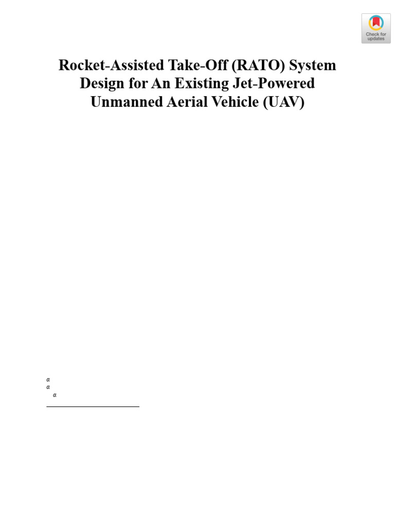 Greif Et Al 2024 Rocket Assisted Take Off (Rato) System Design For An ...