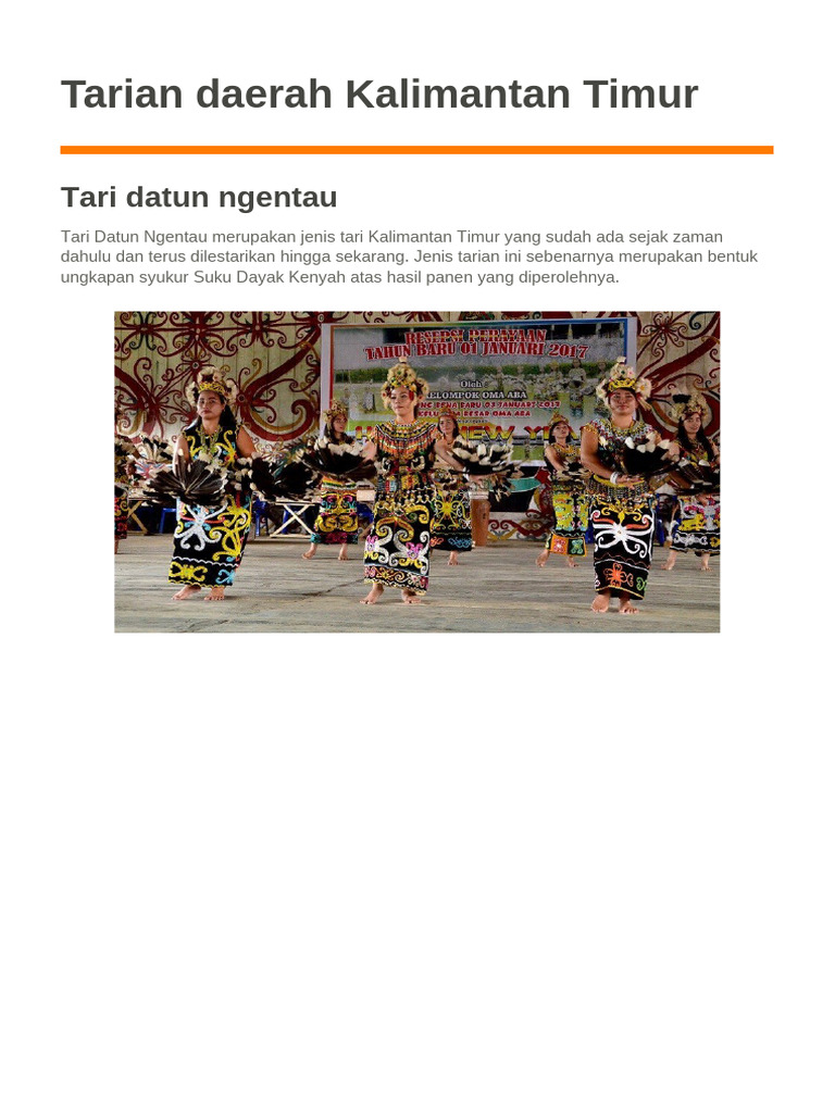 Tarian Daerah Kaltim | PDF