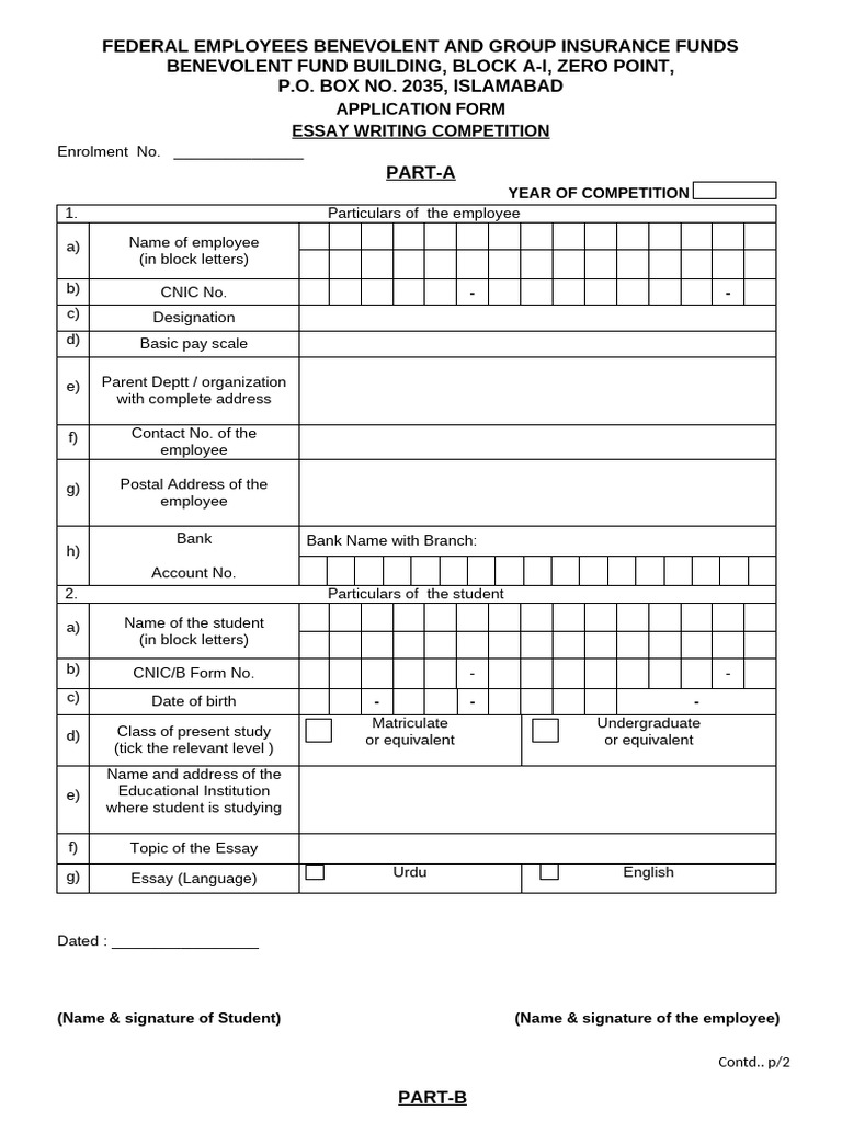 form essay writing competition | PDF