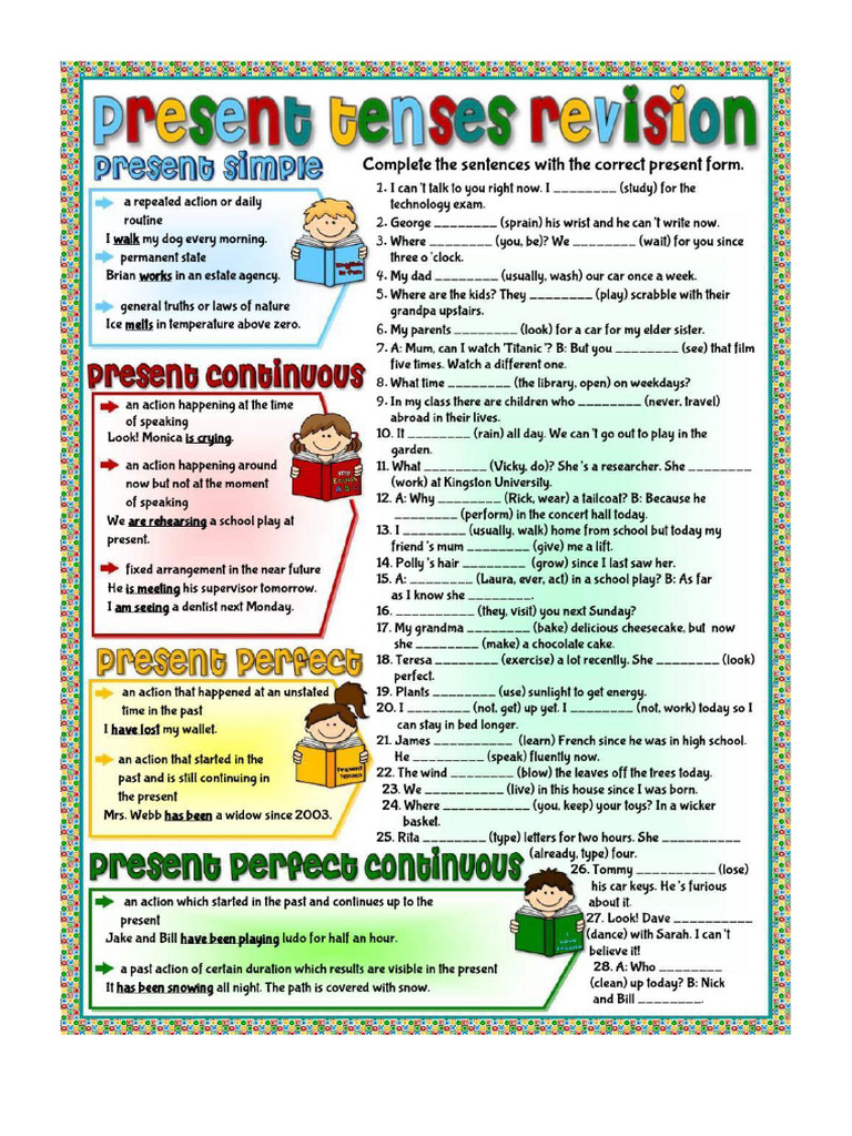 Present Tenses Revision Exercise | PDF