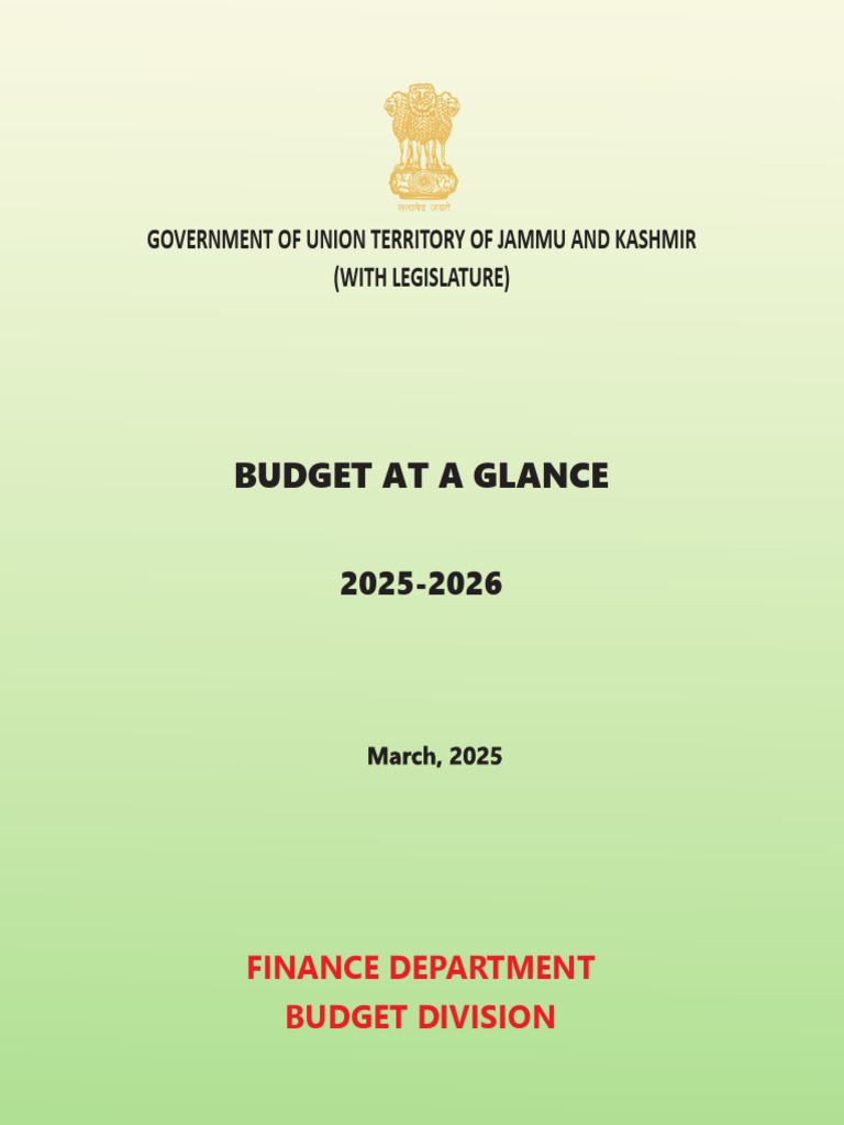 Budget at A Glance 2025-26 | PDF | Government Budget Balance | Taxes