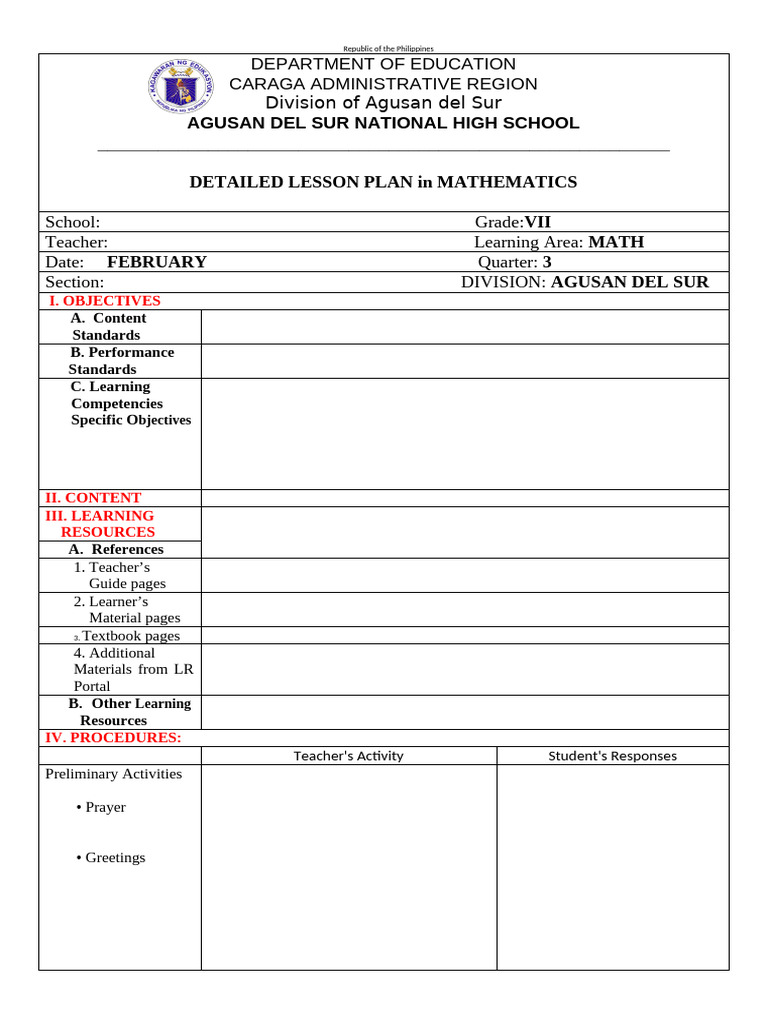 do-42-lesson-plan-format-with-interaction-sample | PDF | Learning ...
