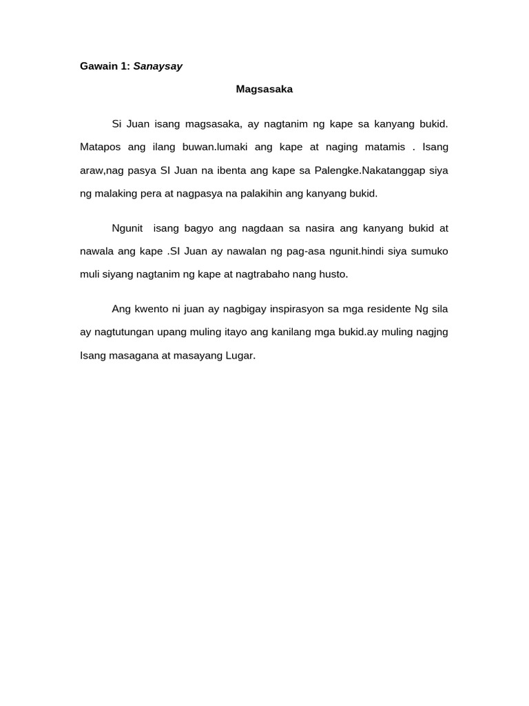 Perfomance Task Pagsulat | PDF