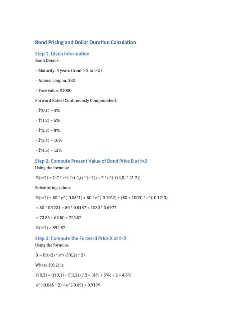 Bond Pricing And Duration Pdf