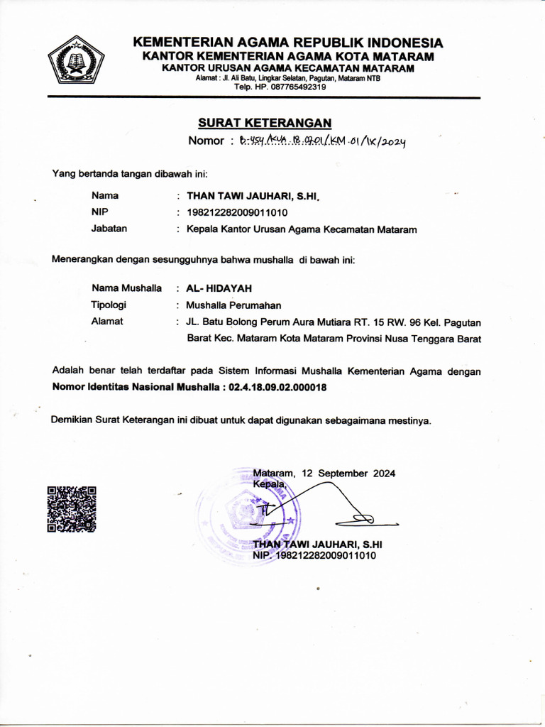 SKT Mushola002 | PDF